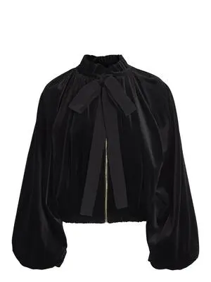 Patou Velvet Blouson Jacket - Black