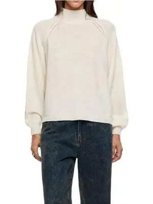 Bimba Y Lola Wool High Neck Sweater - Ivory