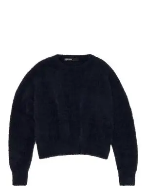 Bimba Y Lola Fur Balloon Sleeve Sweater - Ink