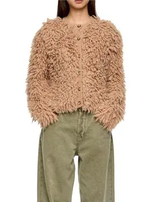 Bimba Y Lola Alpaca Blend Cardigan - Camel