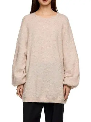 Bimba Y Lola Long Mohair Blend Sweater - Sand
