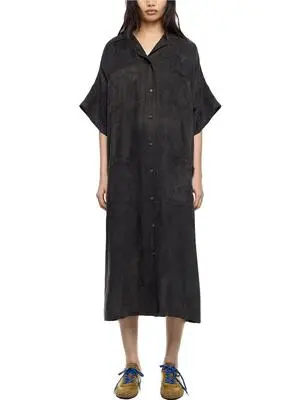 Bimba Y Lola Long Shirt Dress - Washed Black