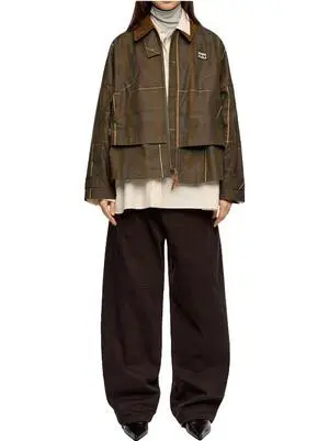 Bimba Y Lola Checked A-line Trench - Dark Khaki