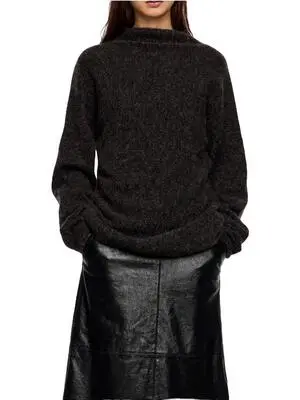 Bimba Y Lola Mohair-blend High-neck Sweater - Dark Grey