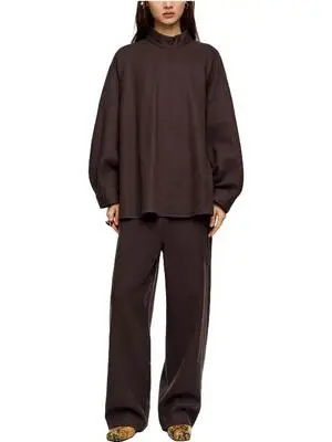 Bimba Y Lola Cotton And Wool Jogger Trousers - Dark Brown