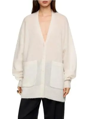 Bimba Y Lola Long Mohair Cardigan - Ivory