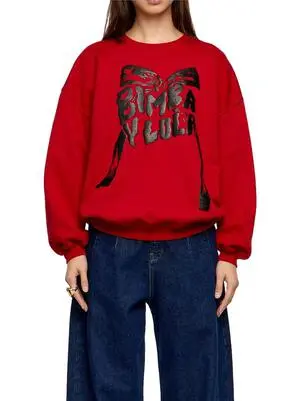 Bimba Y Lola Logo Sweatshirt With Tie - Red