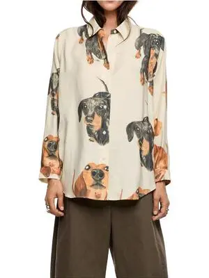 Bimba Y Lola Printed Shirt - Dogs Ivory