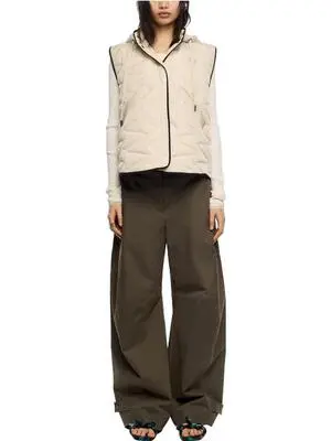 Bimba Y Lola Padded Vest With Hood Ivory
