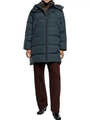 Bimba Y Lola A-line Down Jacket With Detachable Hood - Petrol Blue