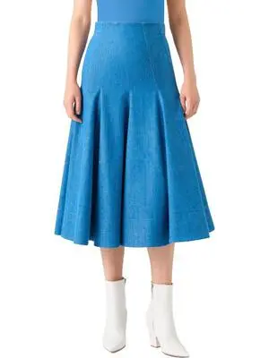 Akris Godet Flared Skirt - Denim