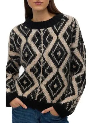VERO MODA Diamond Jacquard Crewneck Sweater