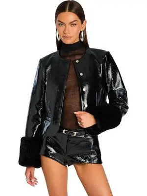 Retrofete Talvi Leather Jacket - Patent Black