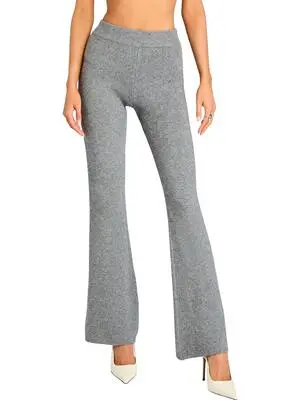 SEROYA Mickie Knit Flare Pant - Medium Grey
