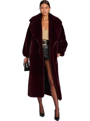 Retrofete Dasha Faux Fur Jacket - Bordeaux