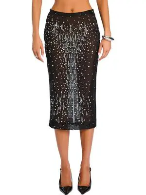 Retrofete Isabel Embellished Skirt Black/silver