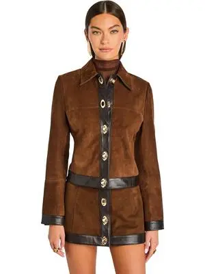 Retrofete Nanna Suede Leather Jacket - Chocolate/tobacco