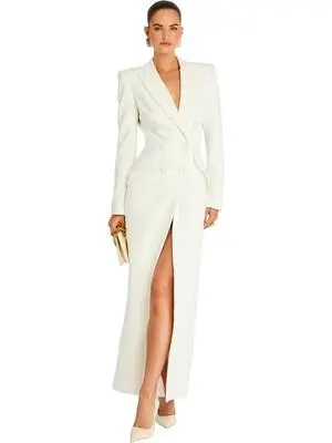 SANS FAFF Amberly Blazer Evening Dress - White