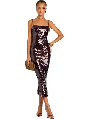 Retrofete Alana Sequin Midi Dress - Port