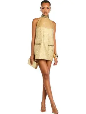 Retrofete Lilou Embellished Mini Dress - Gold