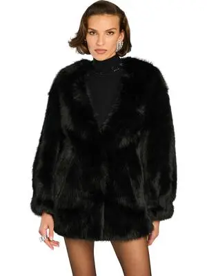 Retrofete Heiress Faux Fur Jacket - Black