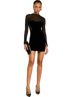 Retrofete Delmer Velvet Mini Dress - Black