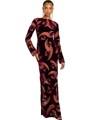 Retrofete Iona Velvet Dress - Dark Paisley