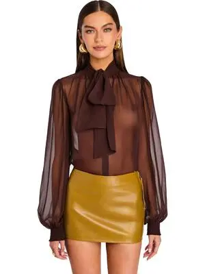 Retrofete Hasli Silk Chiffon Blouse - Tobacco