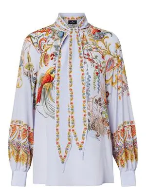 Etro Semi-sheer Jacquard Blouse - Blue