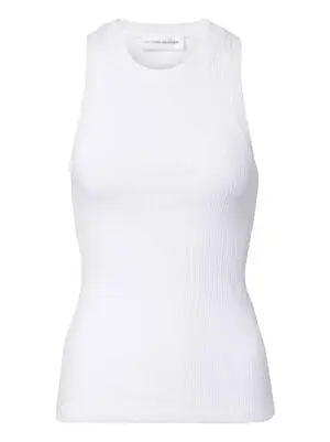Victoria Beckham Ribbed Cotton-blend Tank Top - White