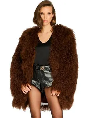 Retrofete Jewel Fur Jacket - Cinnamon