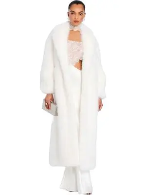 Retrofete Dasha Faux Fur Jacket - White