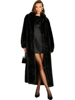 Retrofete Dasha Faux Fur Jacket - Black