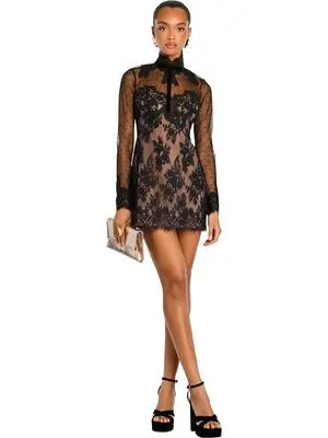 Retrofete Faylin Lace Mini Dress - Black
