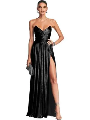 Retrofete Waldorf Lamé Maxi Dress - Black