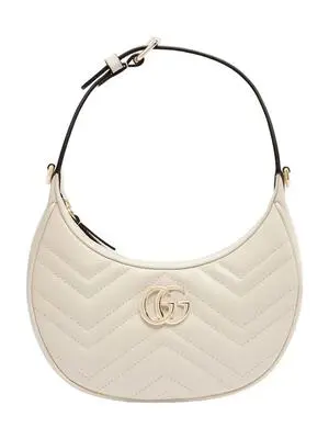 Gucci Gg Marmont Mini Leather Shoulder Bag - White