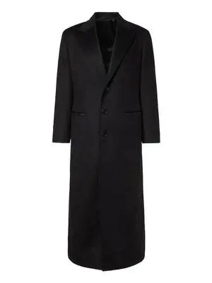 SAMAN AMEL Wool And Cashmere Overcoat - Black