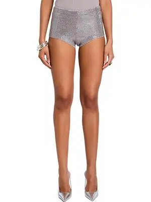 Retrofete Embellished Knit Shorts - Cloud/gunmetal