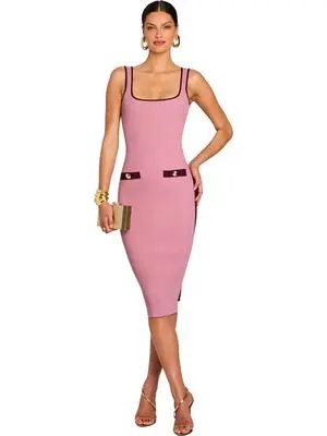 Retrofete Connie Knit Midi Dress - Metallic Rose/pinot