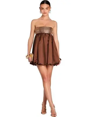 Retrofete Delfina Strapless Mini Dress - Espresso