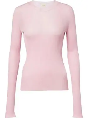Khaite Mosi Knitted Silk Top - Pink