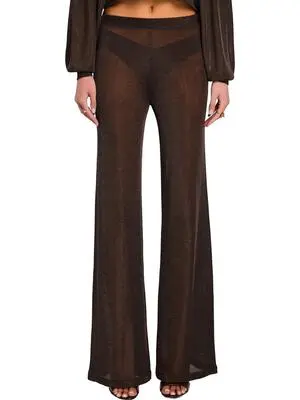 SEROYA Sheldon Metallic Knit Pant - Slate Brown
