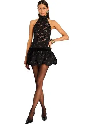 Retrofete Cicely Lace Mini Dress - Black