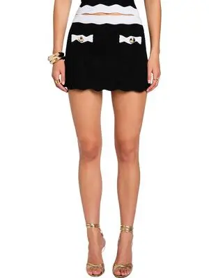 Retrofete Katanna Knit Mini Skirt - Metallic Black/white
