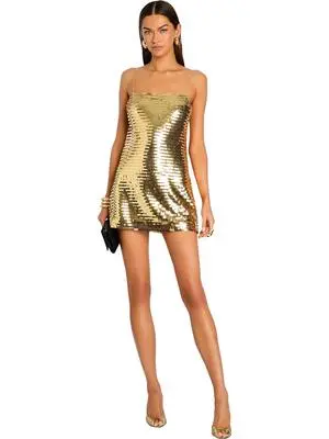 Retrofete Sequin Mini Dress - Gold