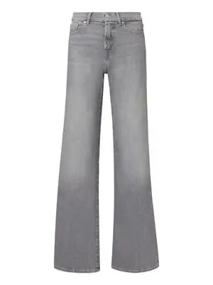 7 For All Mankind Lotta High-rise Wide-leg Jeans - Grey