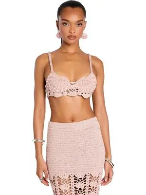 Retrofete Bellini Crochet Top - Metallic Peche