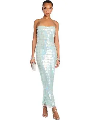 Retrofete Alana Sequin Midi Dress - Eucalyptus