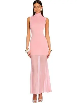 SEROYA Amine Knit Maxi Dress - Coral Blush