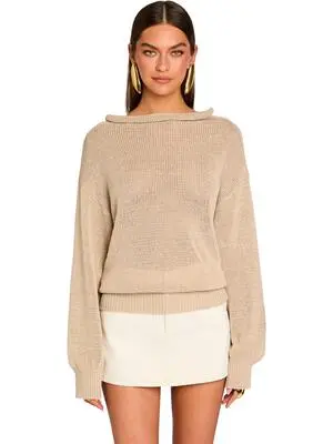 SEROYA Oro Knit Pullover Sweater - Stone